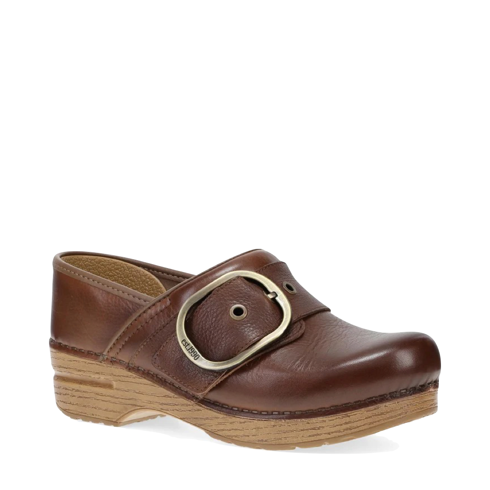 Dansko Women's Pearson Buckle Clog in Brown Waxy Leather – V&A Bootery INC